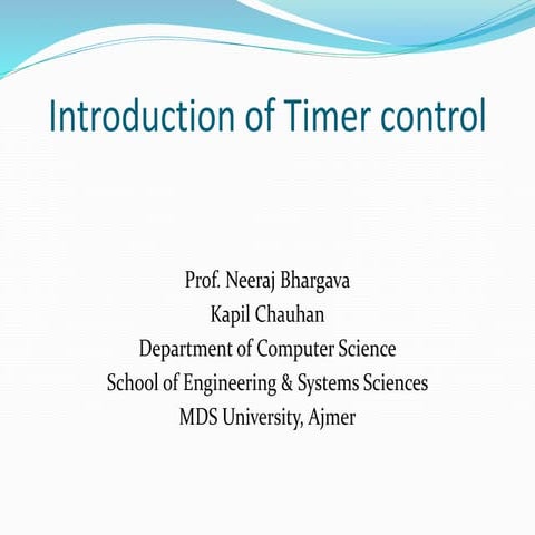 Introduction Of Timer Control Ppt 4979