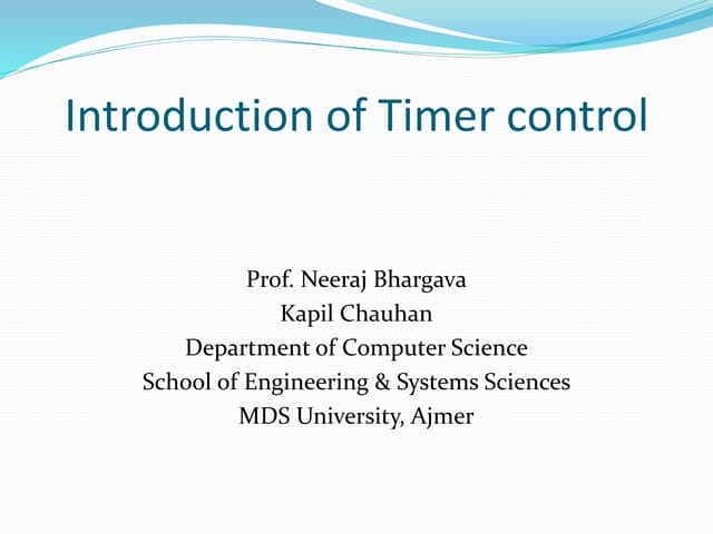 Introduction Of Timer Control Ppt 4979