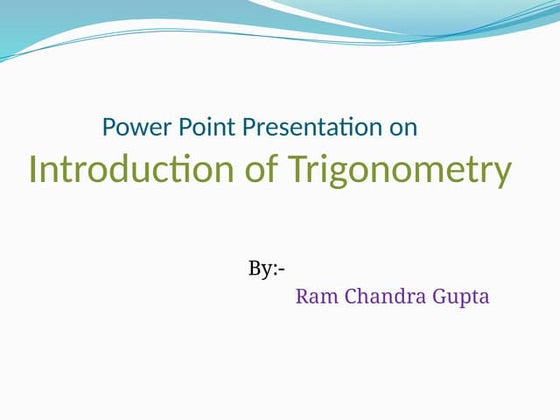 Applications of trignometry | PPT