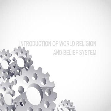Introduction to the World Religion A requirement in my Masters Program ...