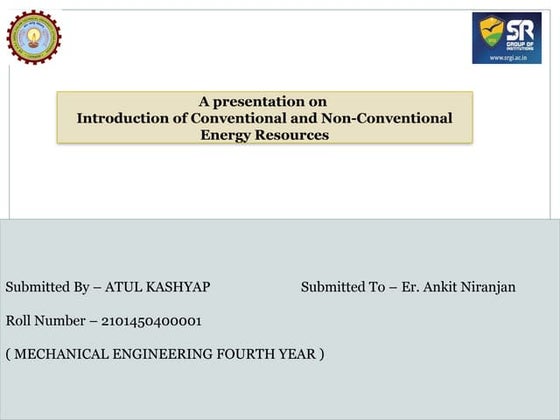 Conventional & non conventional energy sources. | PPTX