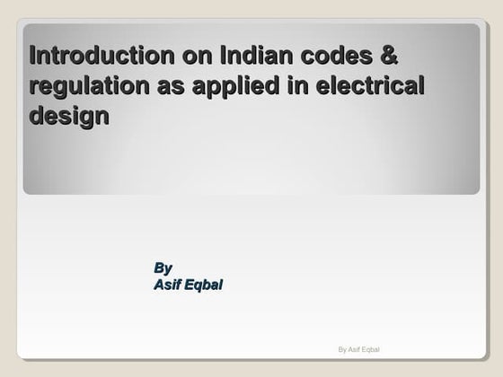 Indian electricity rules | PPT