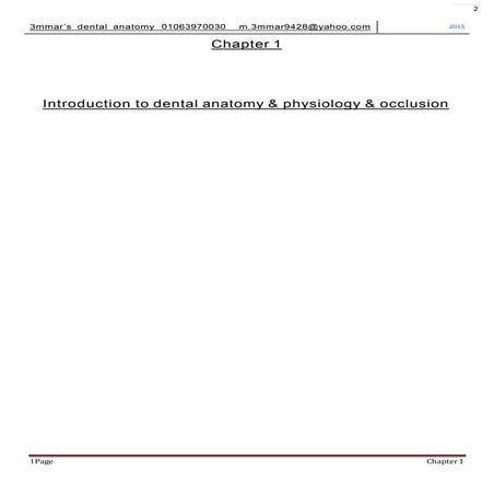 Introduction to Dental Anatomy | PDF