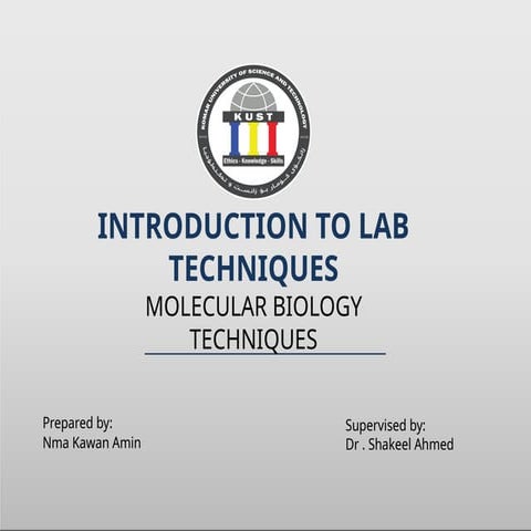 RESEARCH- Laboratory techniques and methods | PPTX