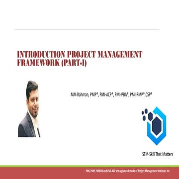 Introduction project management framework (part i & part-ii )-mm rahman | PDF | Business ...
