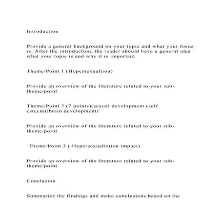 Introduction Provide a general background on your topic and .docx