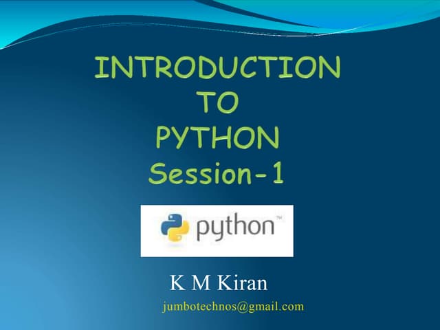 Introduction Python Ppt 5370