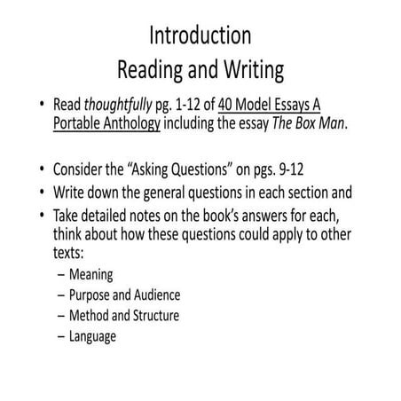 Introduction Reading And Writing | PDF