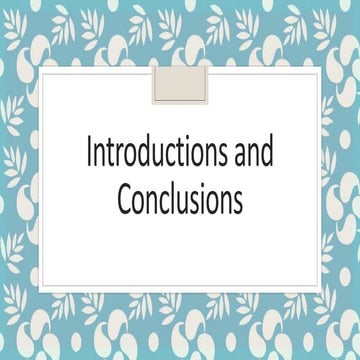Introductions and Conclusions | PPTX