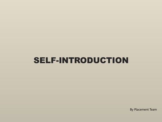Self introduction (1) | PPTX