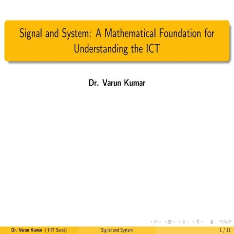 Introduction to signal and system | PDF
