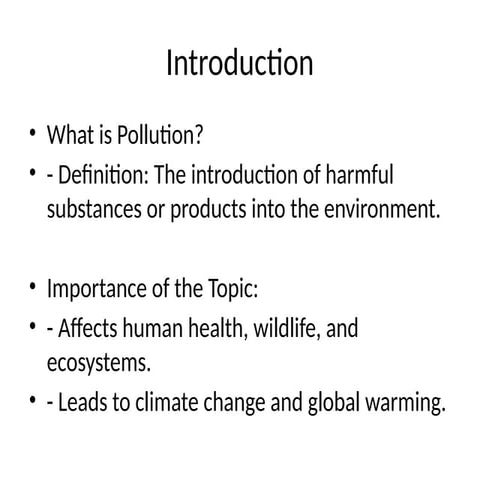 Environmental Pullution Discussion for the | PPT