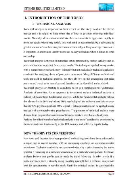 Technical Analysis Basics | PPTX