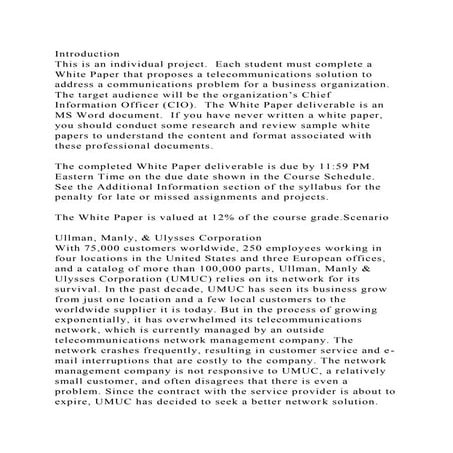 IntroductionThis is an individual project. Each student must comp.docx