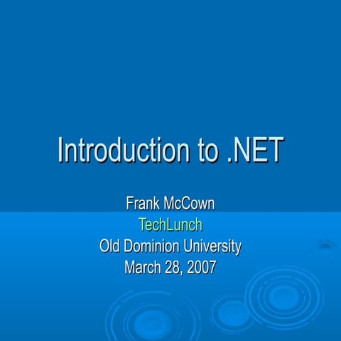 Introduction to .net