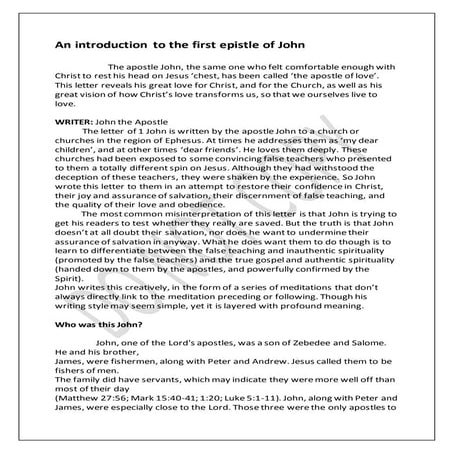 Introduction to 1 john | PDF