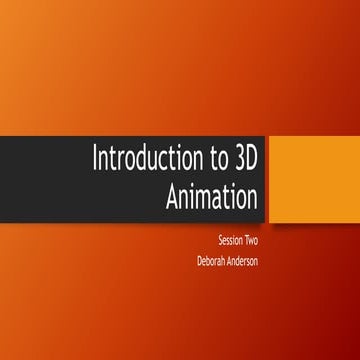 Introduction to 3D Modeling Workshop - Session 2 | PPTX