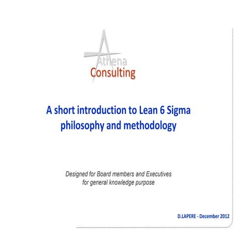 Introduction to Lean 6 sigma | PPT