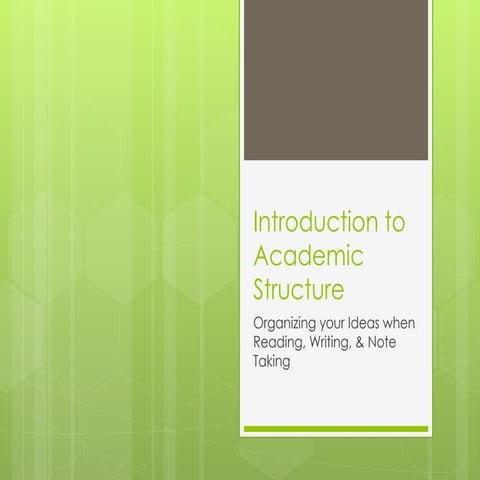 Introduction to academic structure | PPT | College Education | Education