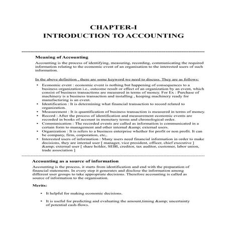 Introduction to accounting | PDF