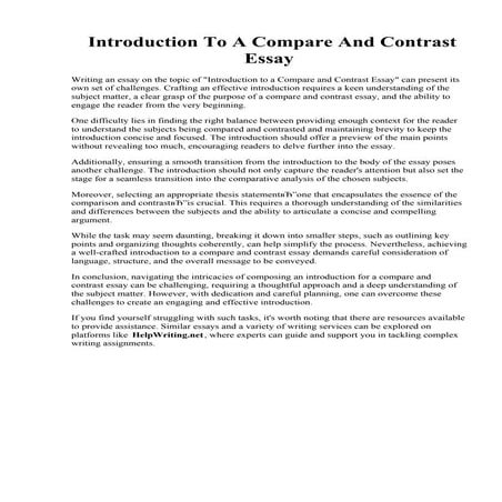 Introduction To A Compare And Contrast Essay.pdf