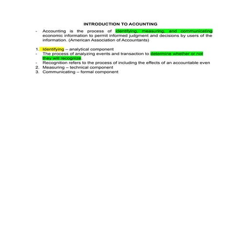INTRODUCTION TO ACOUNTING _ fundamentals of accounting | DOCX