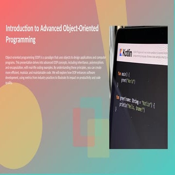 Introduction to Advanced Object-Oriented Programming for beginners by ...