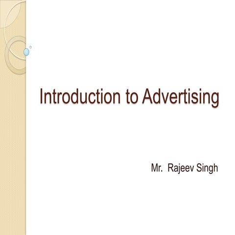 Introduction to advertising | PPTX