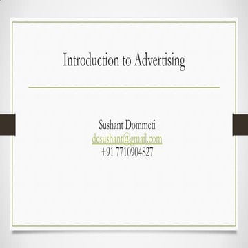 Concept of Advertising | PPTX