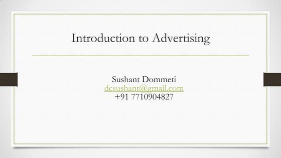 Advertising presentation | PPT