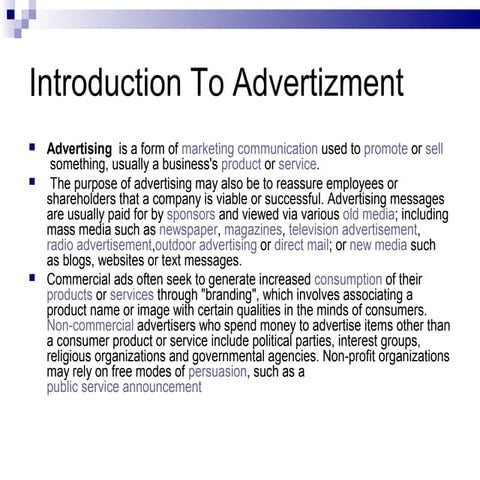 Introduction to advertizment presentation 1 concepty world copy | PPT