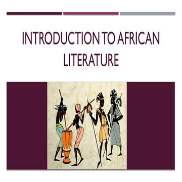 Introduction to Afro-Asian Literature | PPTX