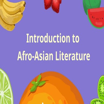 LESSON 1- AFROASIAN literature introduction | PPTX