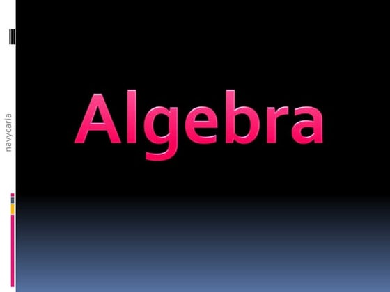 INTRODUCTION TO ALGEBRA | PPT