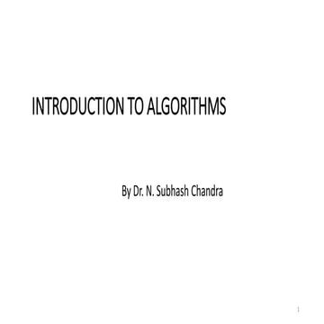 Notion Of An Algorithm