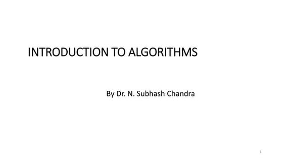 Introduction To Algorithms Ppt 