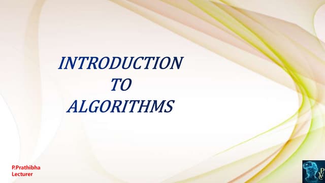 Introduction To Algorithms Ppt
