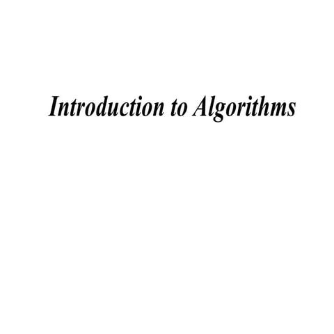 Introduction To Algorithms Design And Analysis Of Algorithms Ppt