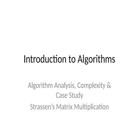 Intorcution to Design Analysis of Algorithm first unit | PPTX