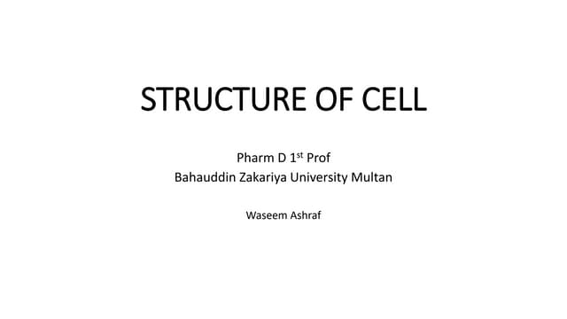 Cells and its components(Anatomy) Easy explanation | PDF