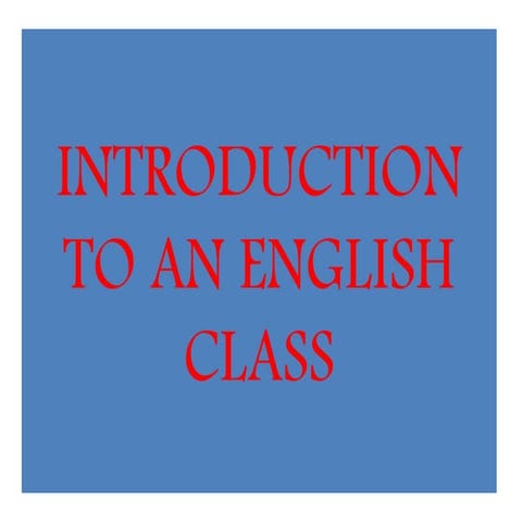 Introduction to an english | PPT