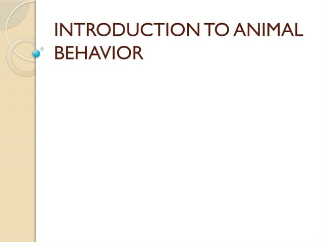 Methods for studying behaviour | PPTX