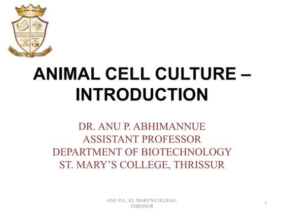 Animal cell culture | PPT