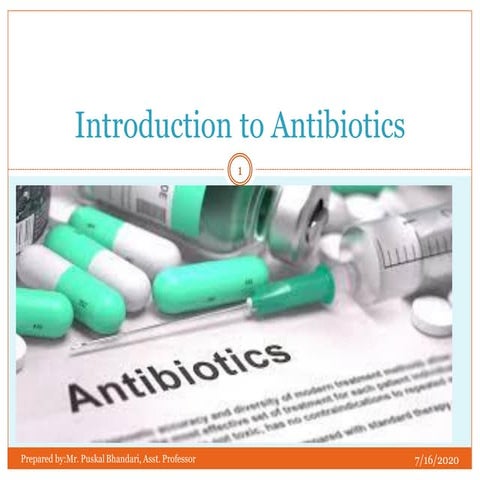 Introduction to antibiotics | PDF