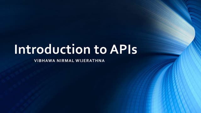 Introduction to APIs (Application Programming Interface) | PPTX Introduction to APIs (Application Programming Interface) | PPTX
