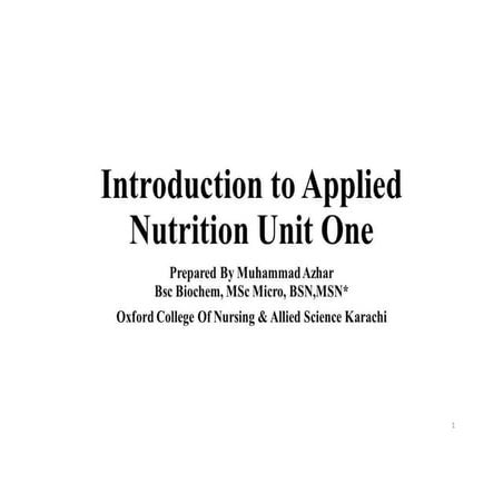 Introduction to Applied Nutrition Unit One.pdf