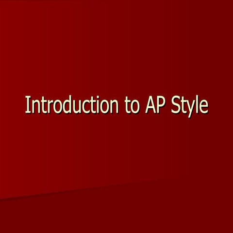 Introduction To Ap Style | PPT
