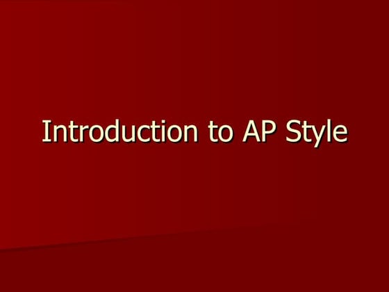 Ap style presentation | PPT | Politics