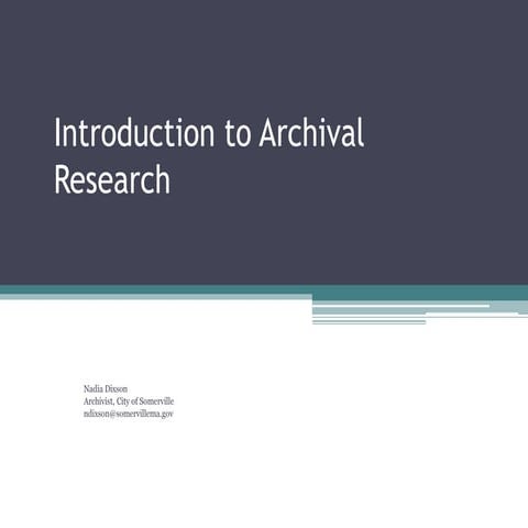 Introduction to archival research | PPTX