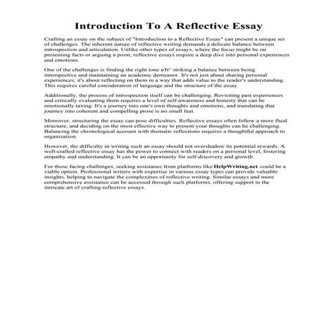 Introduction To A Reflective Essay.pdf